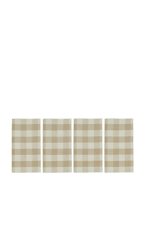 HAWKINS NEW YORK Essential Gingham Napkins Set Of 4 In Ivory - Ivory & Flax
