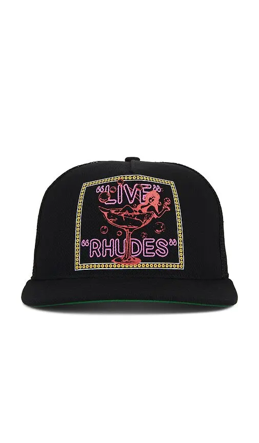 Rhude Live Rhudes Trucker Hat - Black