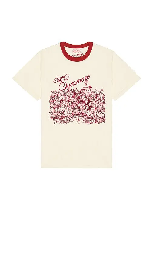 SAMUEL ZELIG Restaurant Tee In Cream - White & Red