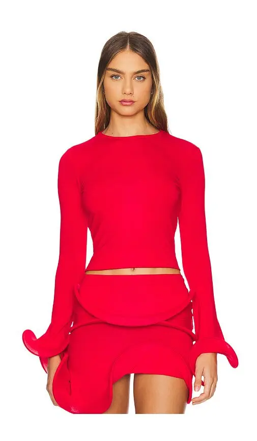 SID NEIGUM Wave Sleeve Top - Red