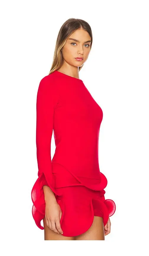 SID NEIGUM Wave Sleeve Top - Red
