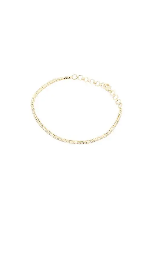 STONE AND STRAND The Essential Dainty Tennis Bracelet - 14k Yellow Gold & White Diamond