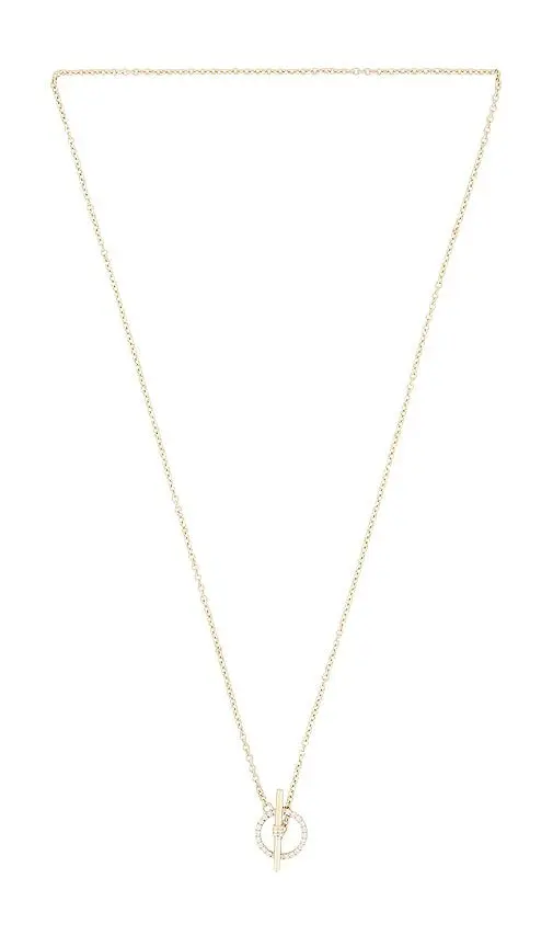 STONE AND STRAND Diamond Toggle Link Necklace - 10k Yellow Gold & White Diamond