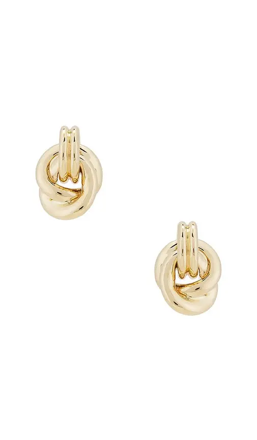 STONE AND STRAND Gold Forme Dainty Knot Stud Earrings - 14k Solid Yellow Gold