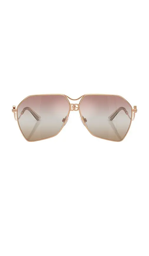 Dolce & Gabbana Geometric Sunglasses - Rose Gold & Gradient Pink