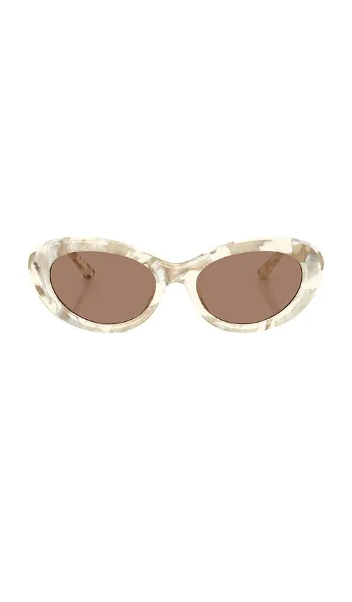Dolce & Gabbana Oval Sunglasses - White & Brown