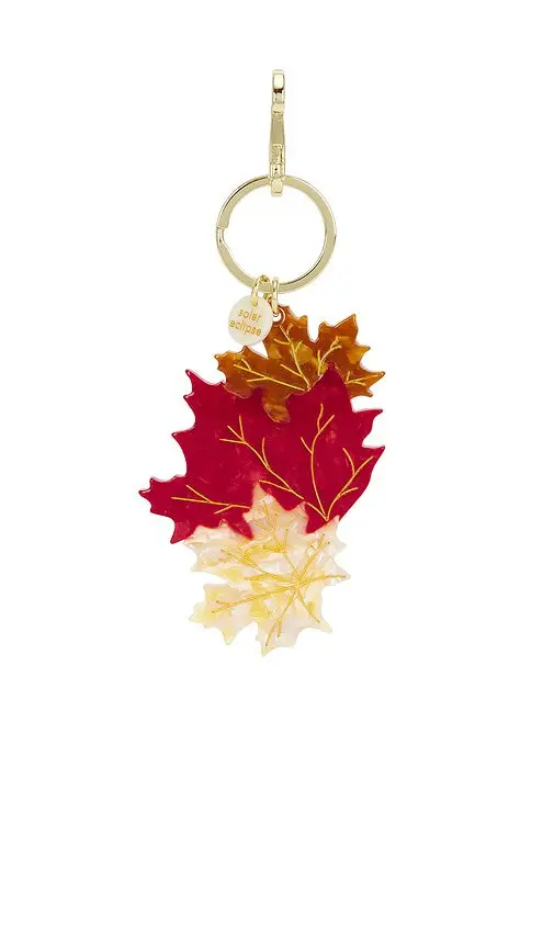SOLAR ECLIPSE Hand-painted Maple Leaves Bag Charm And Keychain