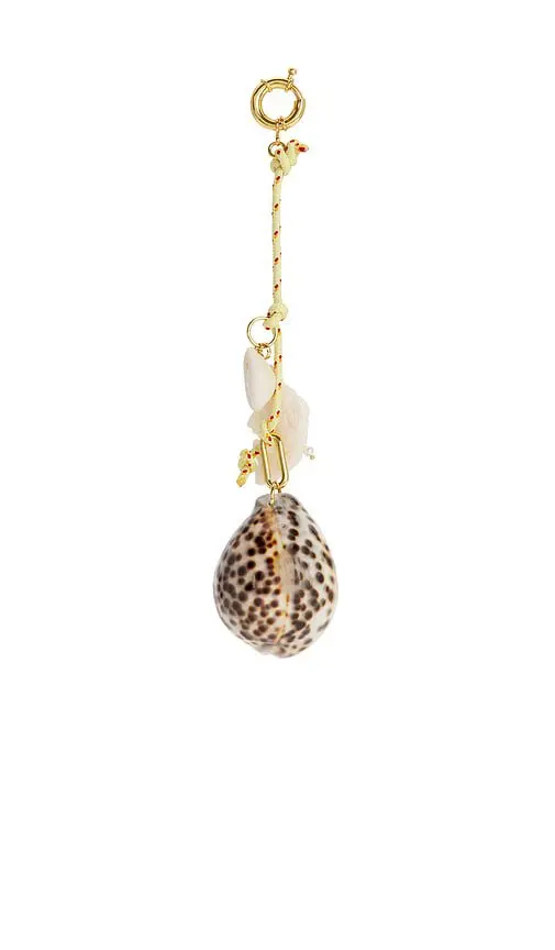 Timeless Pearly Rope & Shells Keychain - Yellow