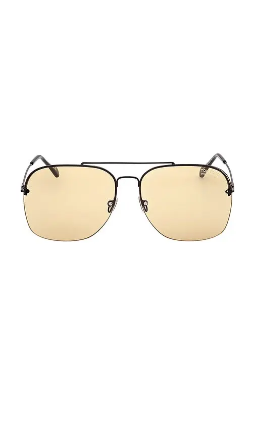 TOM FORD Mackenzie-02 Sunglasses - Shiny Black  Photochromic Amber  & Brown