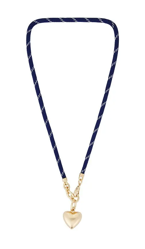 ROXANNE ASSOULIN The Cord Heart Charm Necklace - Navy