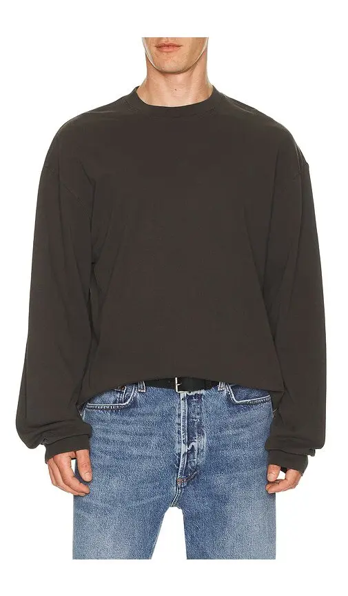 AGOLDE Long Sleeve Asha Tee In Grey - Cave
