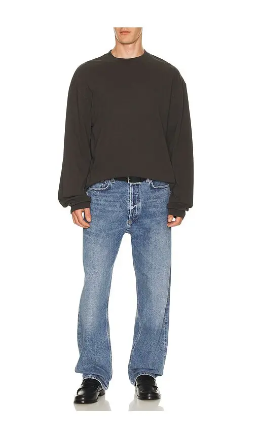 AGOLDE Long Sleeve Asha Tee In Grey - Cave