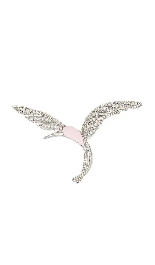 David Koma Hummingbird Brooch - Pink & Silver
