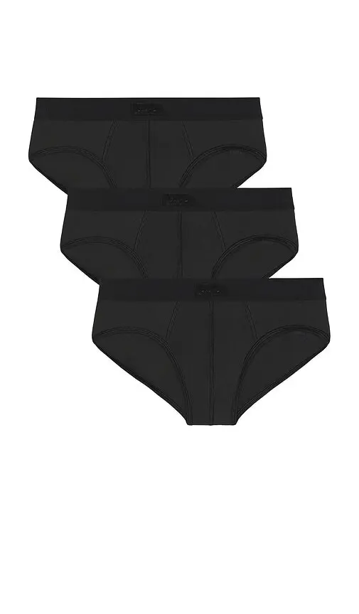 SKIMS Cotton Brief 3-pack In Black - Onyx