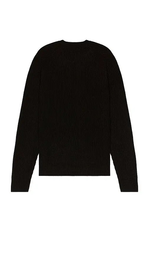 SCHOTT Ribbed Wool Crewneck Sweater - Black