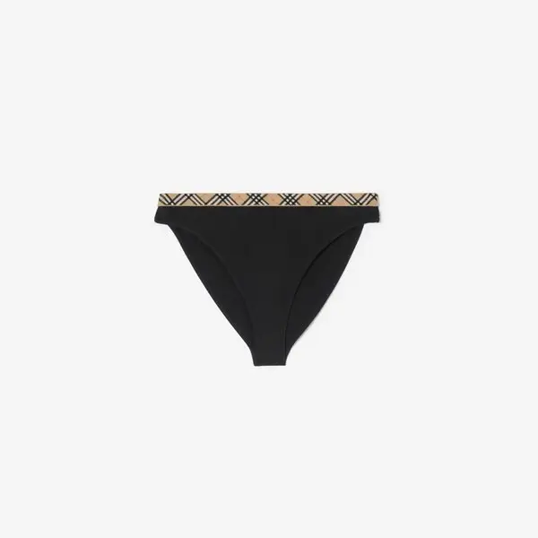 Burberry Check Trim Bikini Briefs - Black