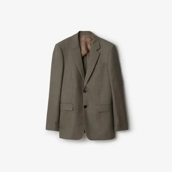 Burberry Sharkskin Wool Tailored Jacket