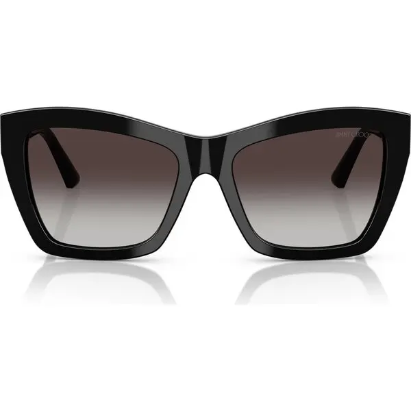 JIMMY CHOO 54mm Cat Eye Sunglasses - Black/gradient Grey