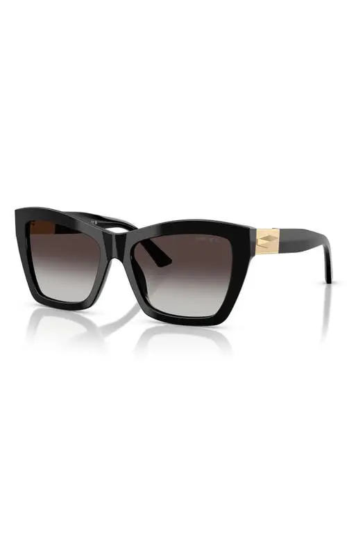 JIMMY CHOO 54mm Cat Eye Sunglasses - Black/gradient Grey