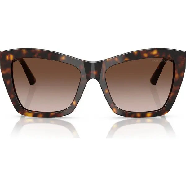 JIMMY CHOO 54mm Cat Eye Sunglasses - Havana/gradient Brown