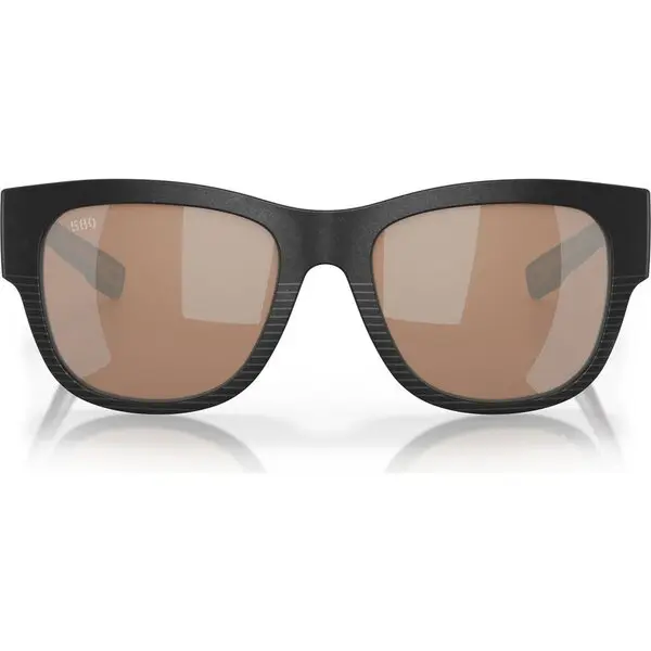 COSTA DEL MAR Caleta 55mm Square Sunglasses - Net Black/copper Silver 580g