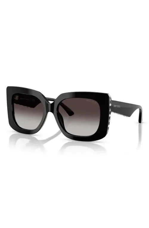 JIMMY CHOO 54mm Butterfly Sunglasses - Black/gradient Grey