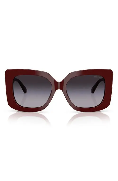 JIMMY CHOO 54mm Butterfly Sunglasses - Red/gradient Grey