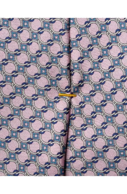 Eton Interlock Print Silk Neck Tie - Medium Pink