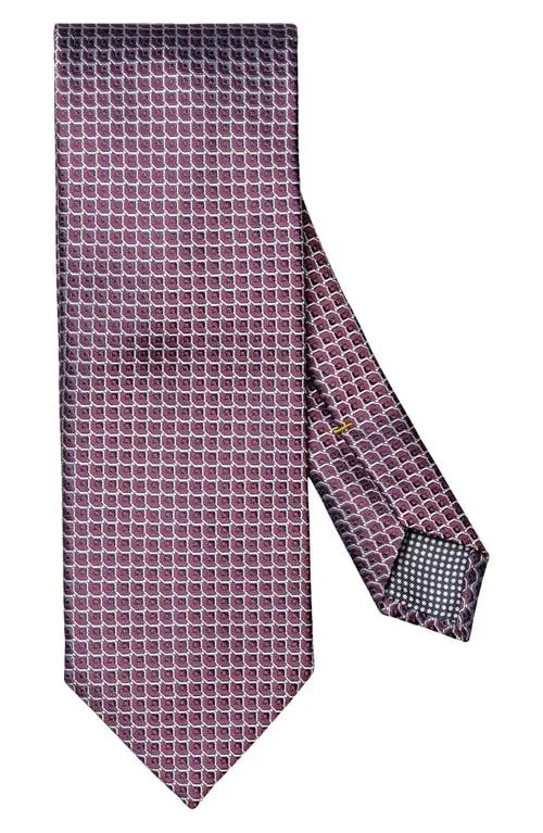 Eton Geometric Jacquard Silk Neck Tie - Dark Purple