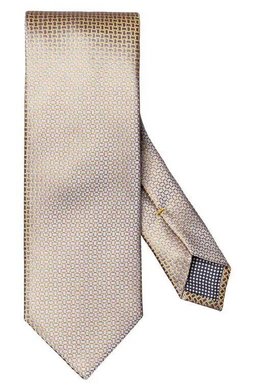 Eton Geometric Jacquard Neck Tie - Light Yellow