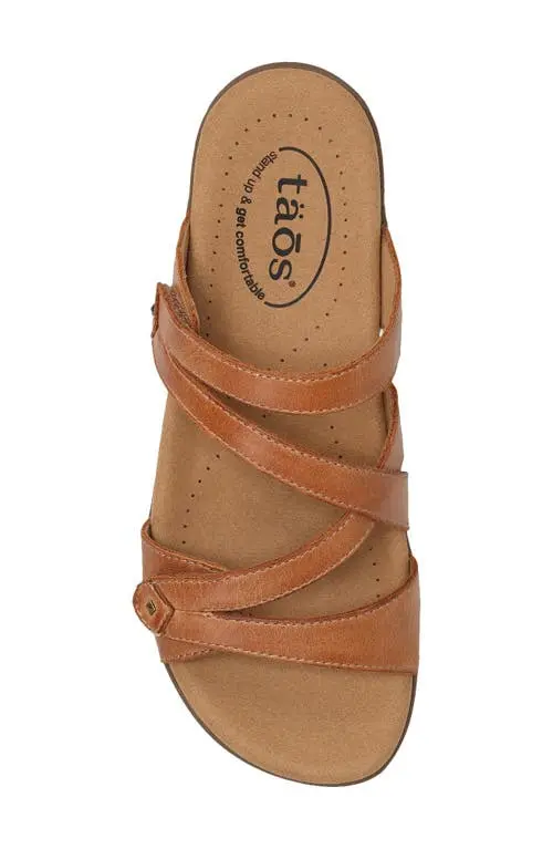 TAOS Double U Slide Sandal - Caramel