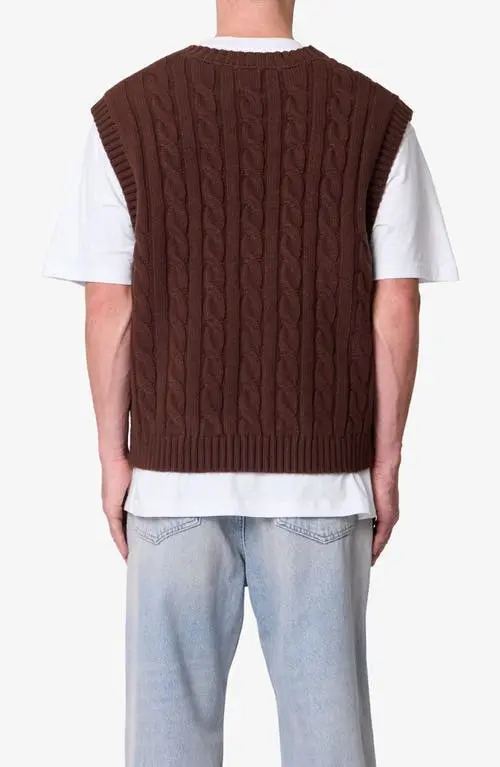 Mnml Cotton Blend Cable Knit Vest