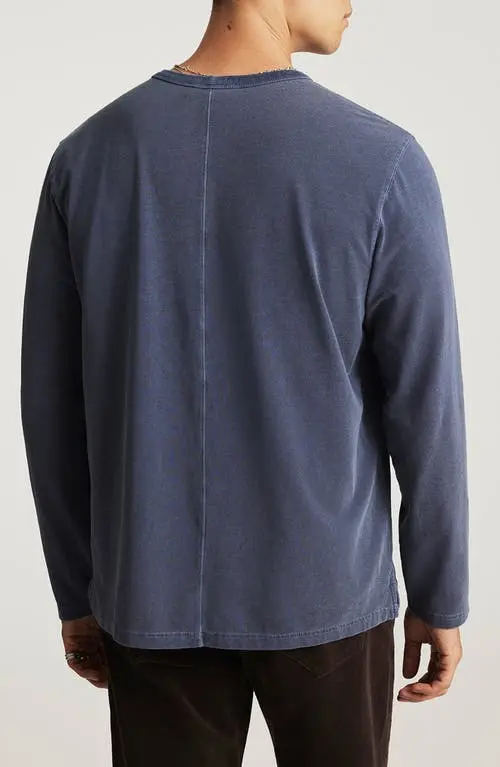 MAVI Long Sleeve Cotton Blend Henley - Outer Space