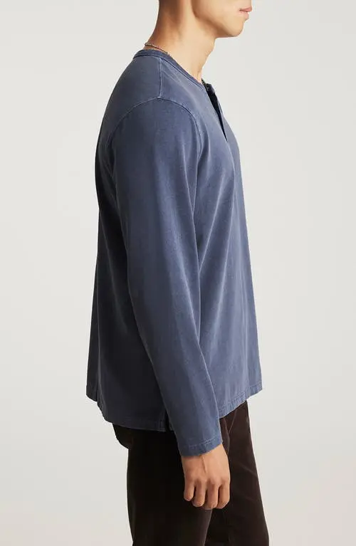 MAVI Long Sleeve Cotton Blend Henley - Outer Space