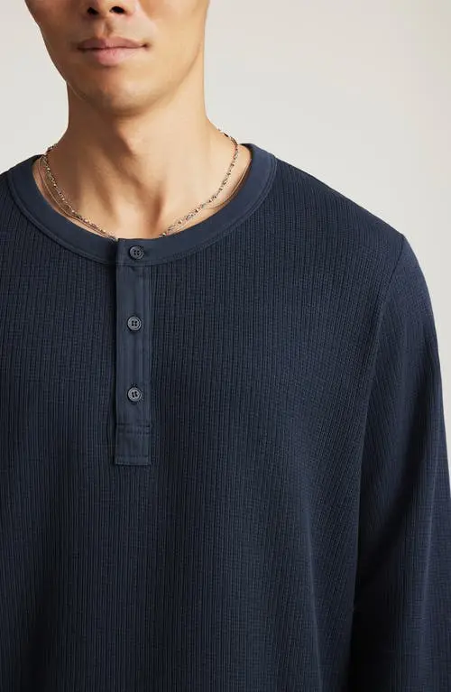 MAVI Regular Fit Waffle Knit Cotton Henley