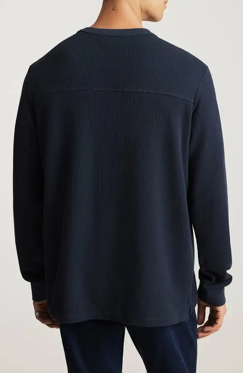 MAVI Regular Fit Waffle Knit Cotton Henley
