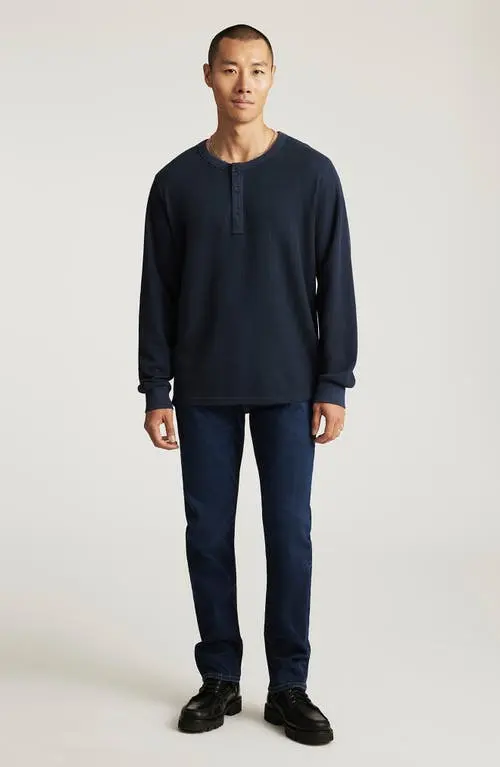 MAVI Regular Fit Waffle Knit Cotton Henley