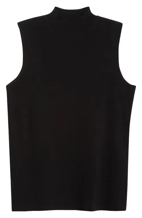 TAHARI ASL Sleeveless Mock Neck Sweater - Black