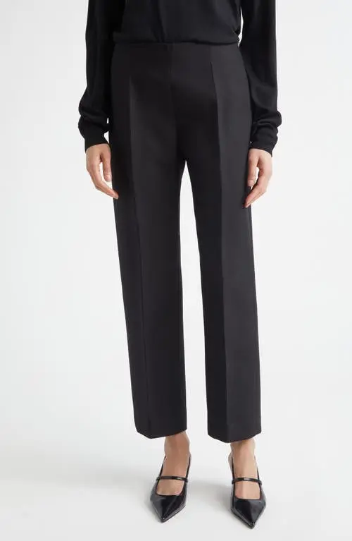 TOTEME Slim Wool & Silk Evening Trousers - Black