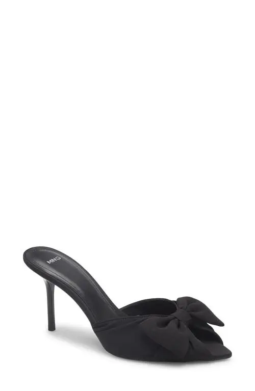 Mango Lasy Bow Stiletto Slide Sandal