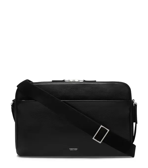 TOM FORD Leather Messenger Bag - Black
