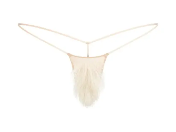 SKIMS Faux Hair Micro String Thong - Clay Blonde Straight
