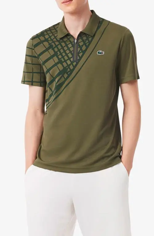 Lacoste Half Zip Polo - Olive