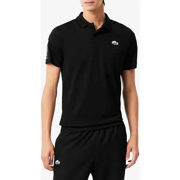 Lacoste Classic Fit Logo Tape Cotton Piqué Polo - 031 Black