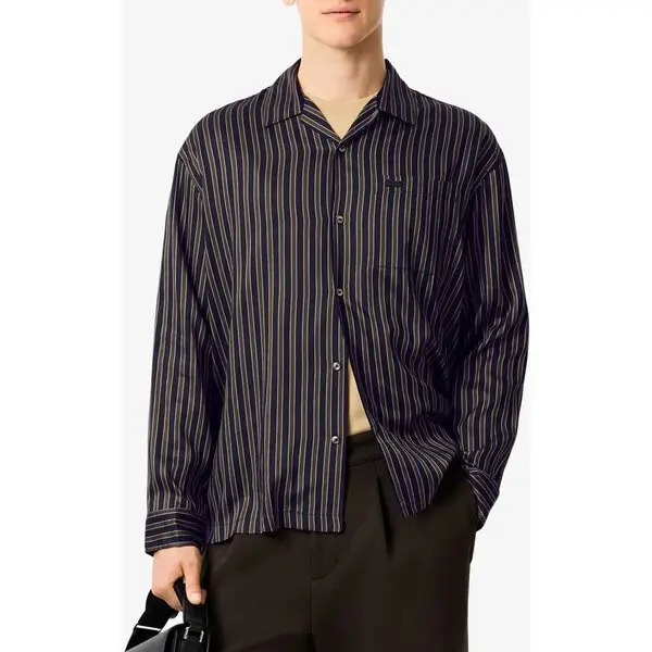 Lacoste Stripe Relaxed Fit Button-up Shirt