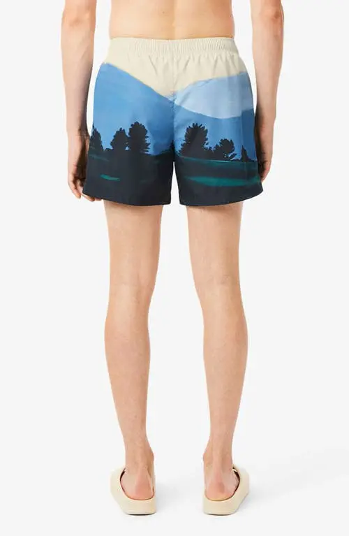 Lacoste Landscape Print Swim Trunks