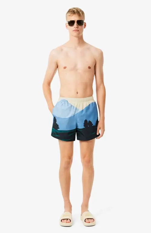 Lacoste Landscape Print Swim Trunks