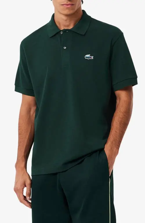Lacoste Classic Fit Landscape Crocodile Cotton Piqué Polo - Sinople