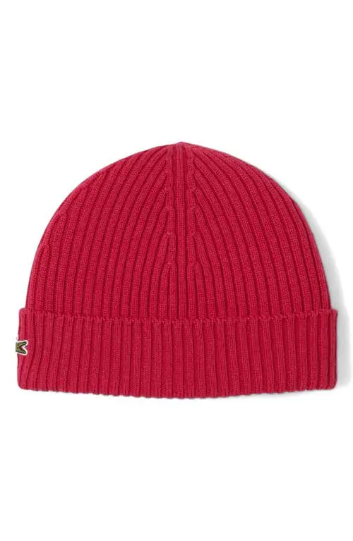 Lacoste Wool Cuff Beanie - Bigarreau Cherry