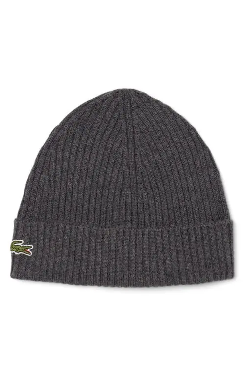 Lacoste Wool Cuff Beanie - Pitch Chine